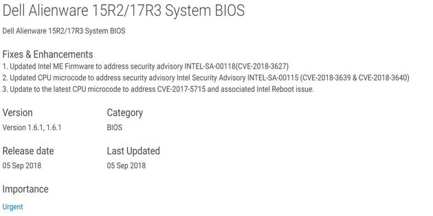 [NEW] Alienware 15 R2/17 R3 Bios Update v1.6.1 | Alienware Arena